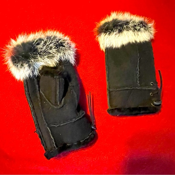 Accessories | Super Cute Half Mittens Real Furshearling Wore Few Time ...